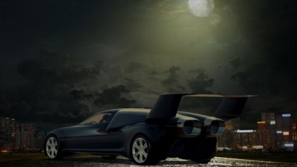 Un 'coche volador' con alas retráctiles y estética Bugatti