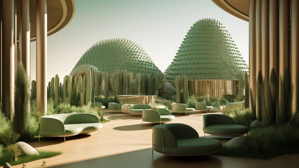 La ciudad conceptual con forma de cactus en Marte