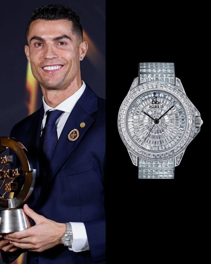 El nuevo reloj de Cristiano Ronaldo: 360 diamantes y 1 millón de euros