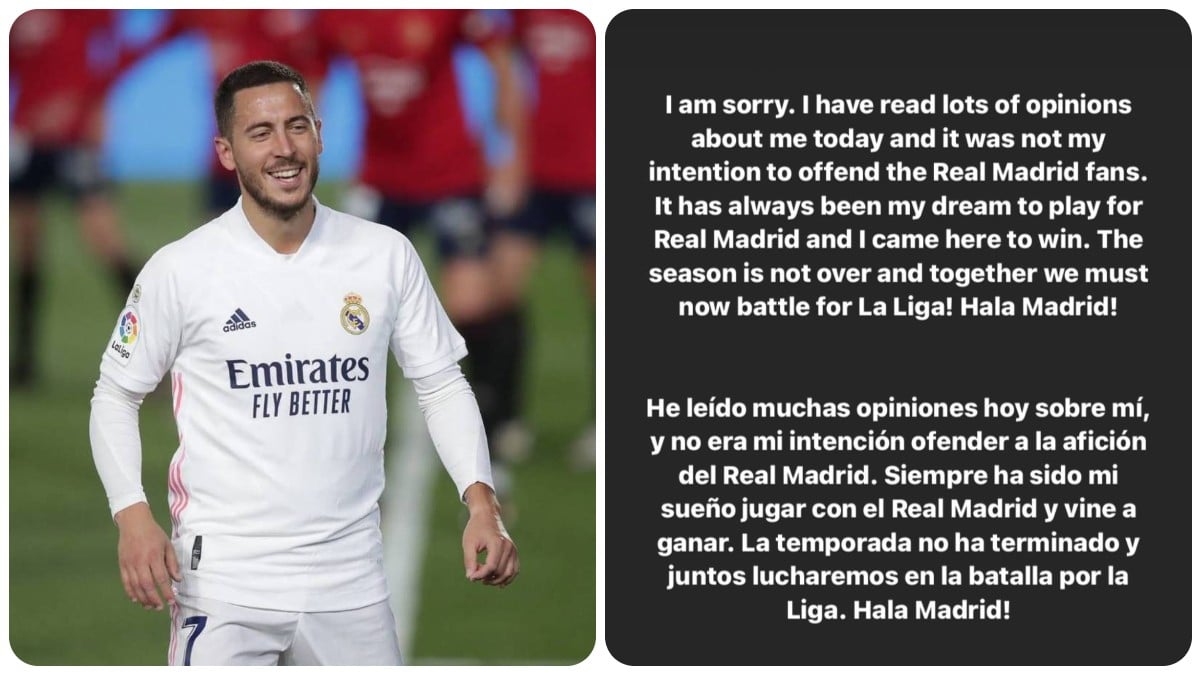 Hazard pide perdón al madridismo: "No era mi intención ofender" tras la ...