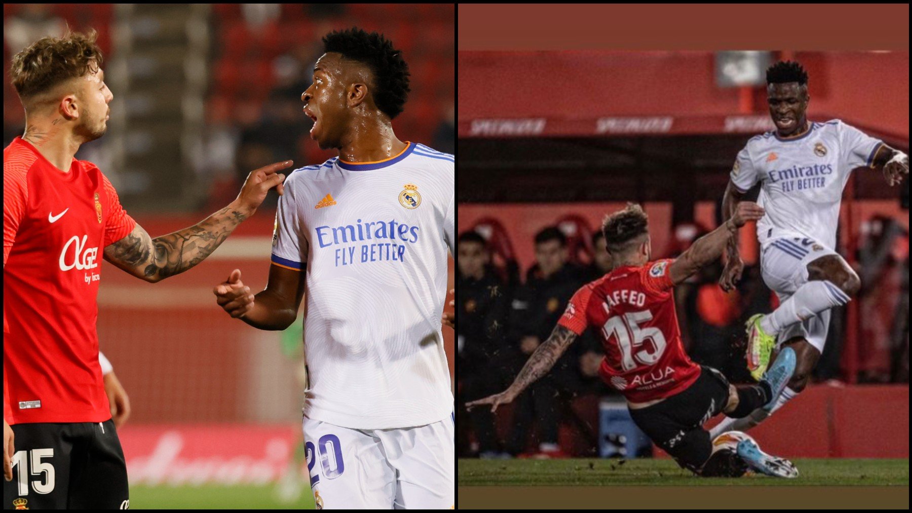 Vinicius 'denuncia' en las redes la salvaje entrada de Maffeo