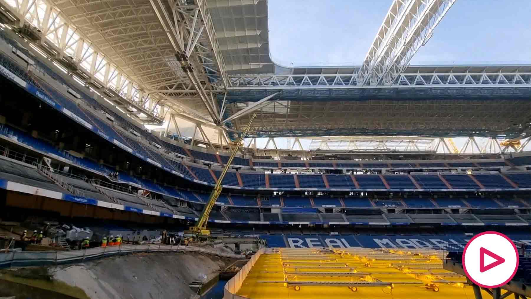 El Real Madrid derrumba la zona de prensa del Santiago Bernabéu