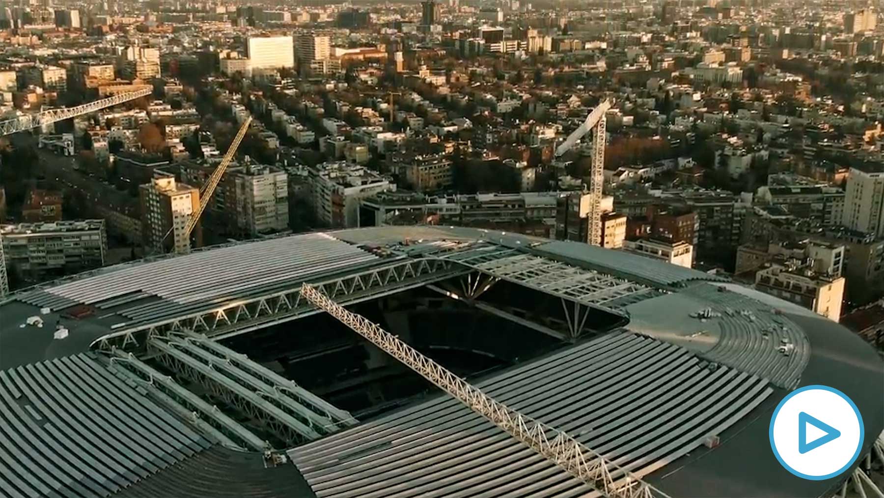 Así luce el Santiago Bernabéu a vista de dron