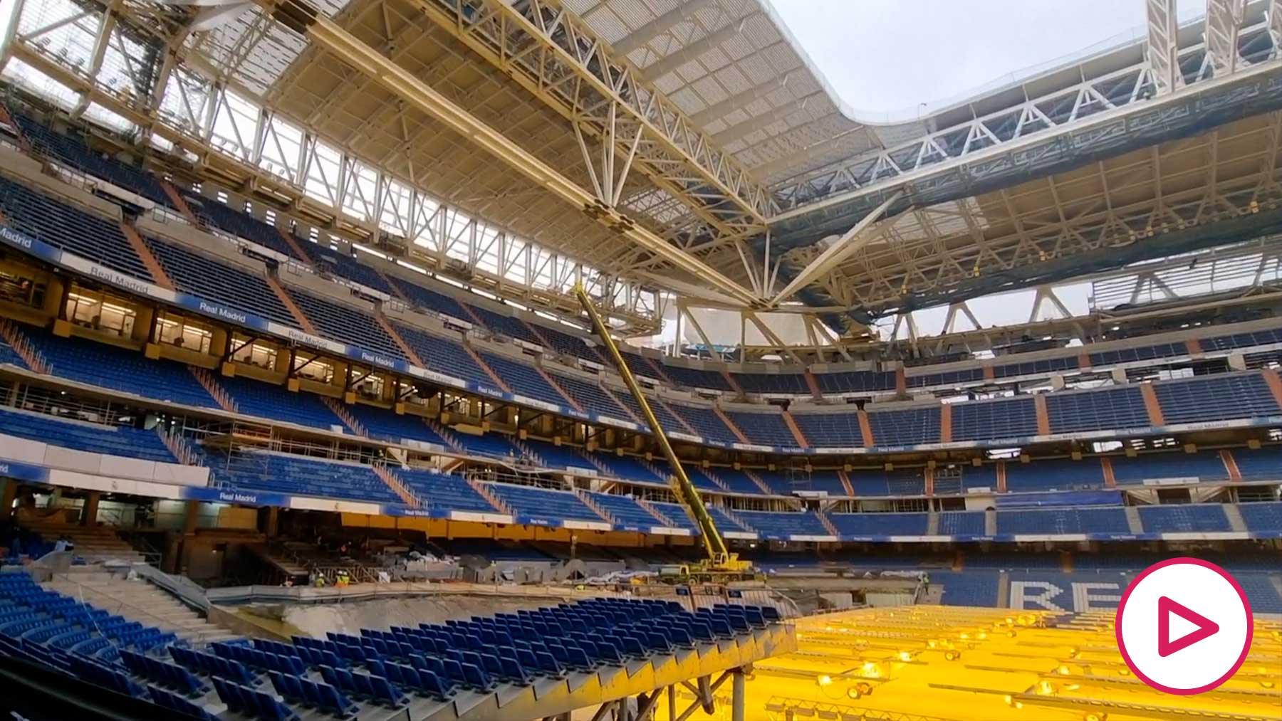 El Bernabéu se prepara para la llegada de la 'visera'