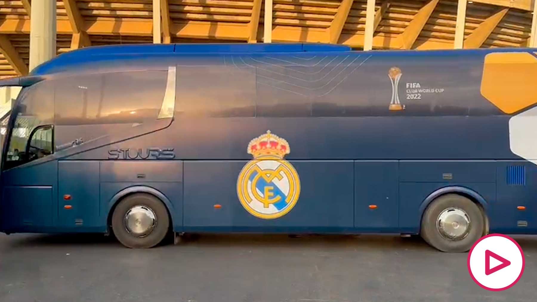 Así llegó el autobús del Real Madrid al estadio antes de la final