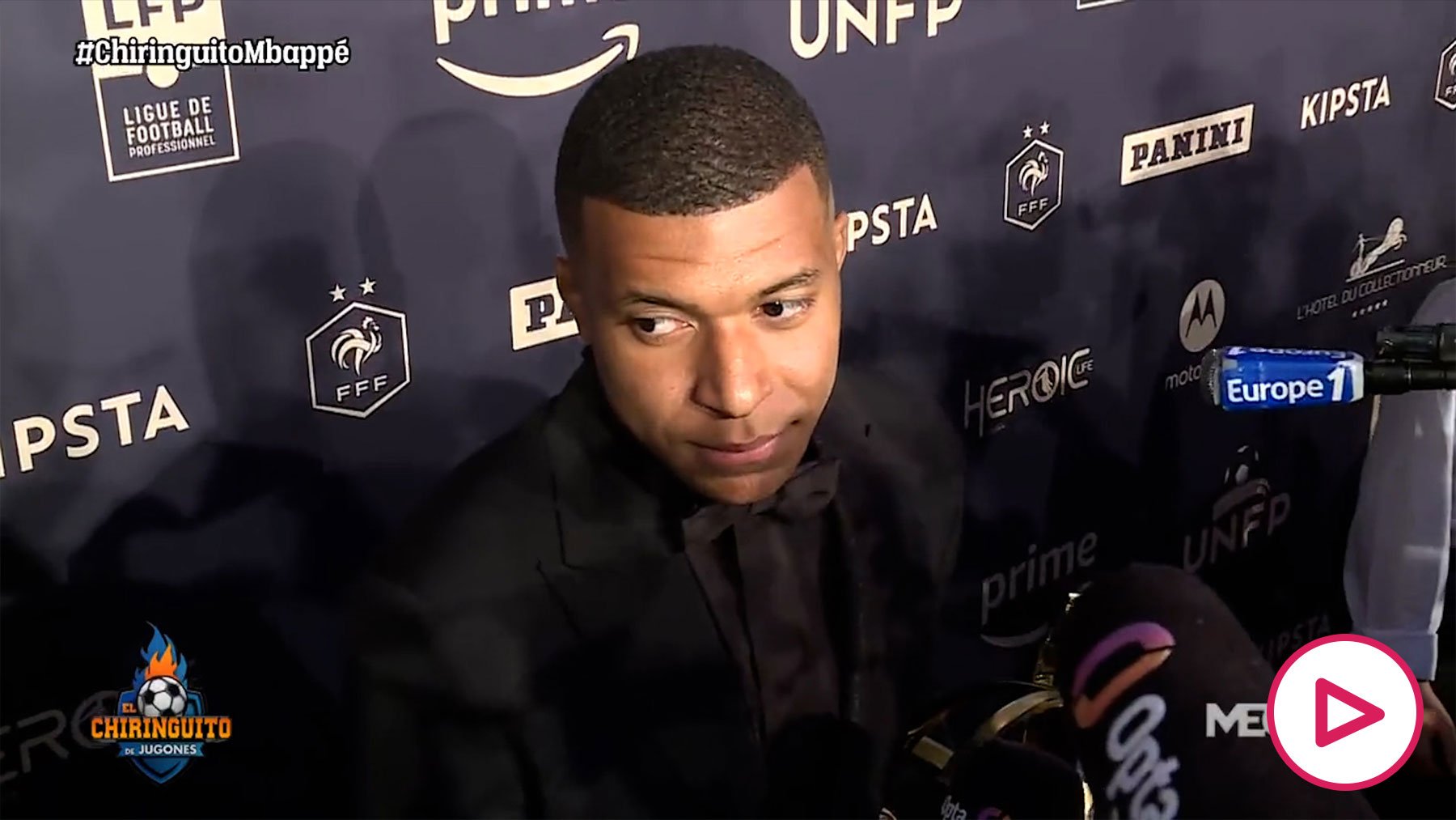 La cara de Mbappé cuando 'El Chiringuito' le pregunta por el Real Madrid