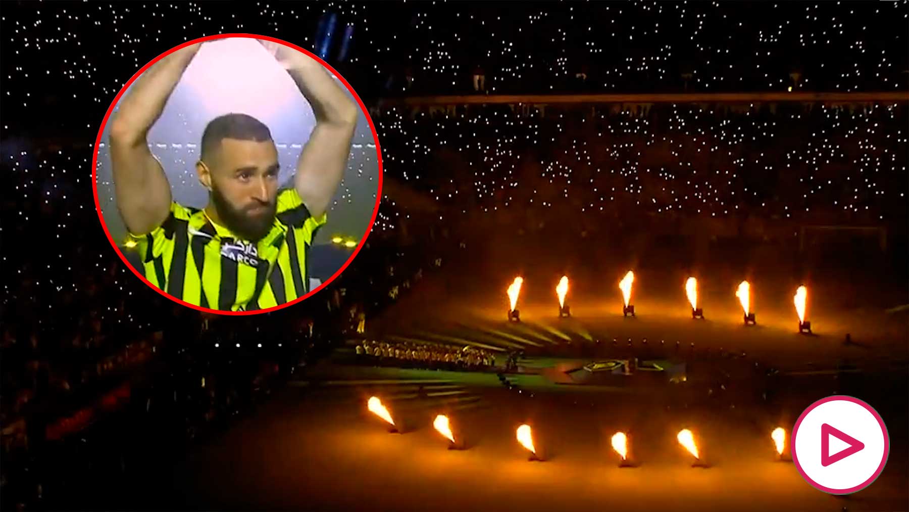 Locura total en la presentación de Benzema en Arabia Saudí