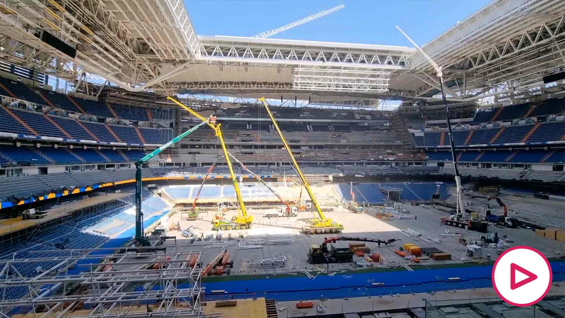 El interior del Bernabéu cambia su geometría por completo