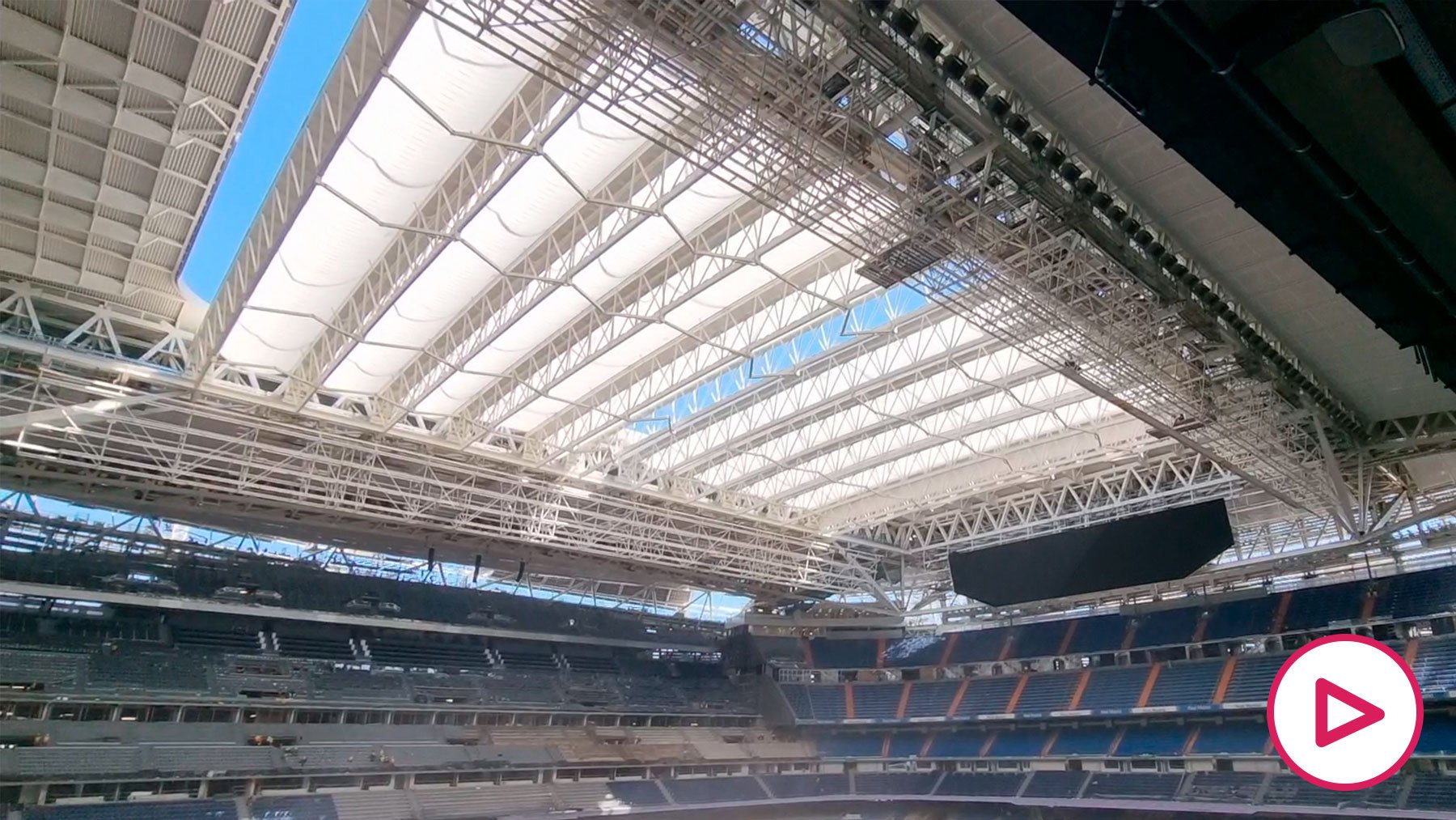 Impresionante: así se cierra el techo del Bernabéu