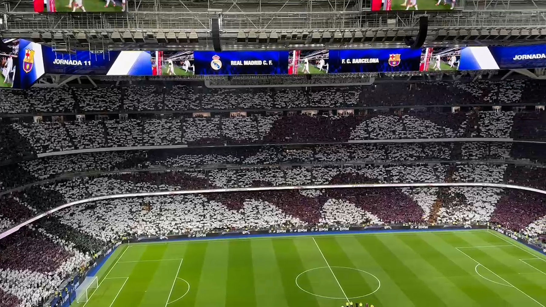 Así fue el espectacular mosaico que lució el Santiago Bernabéu en el ...