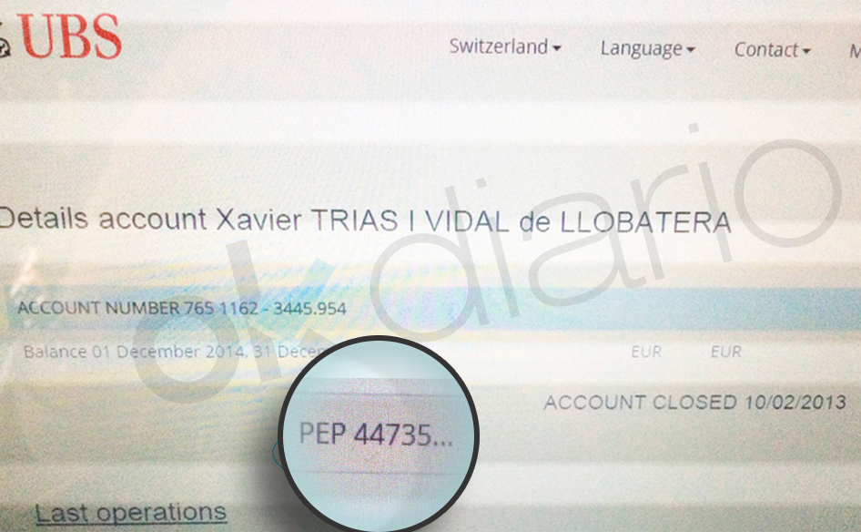 La banca suiza identificó a Xavier Trias como PEP: Persona Expuesta ...