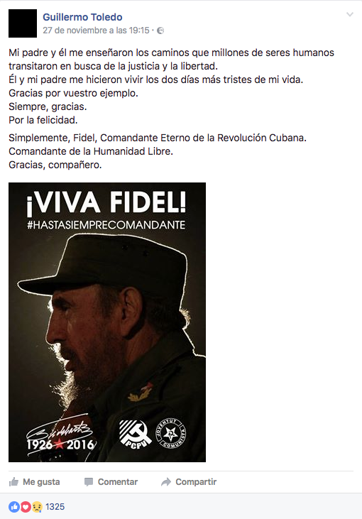 Los referentes de Willy Toledo: Fidel "Comandante de la Humanidad Libre ...