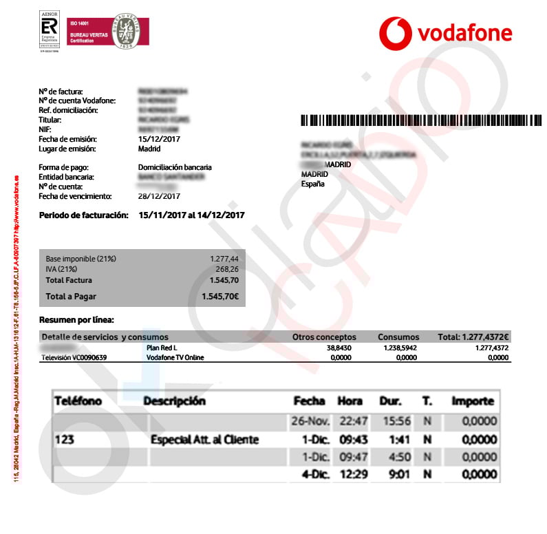 Vodafone soluciona la factura de roaming de un cliente 12 horas después de la publicación de ...