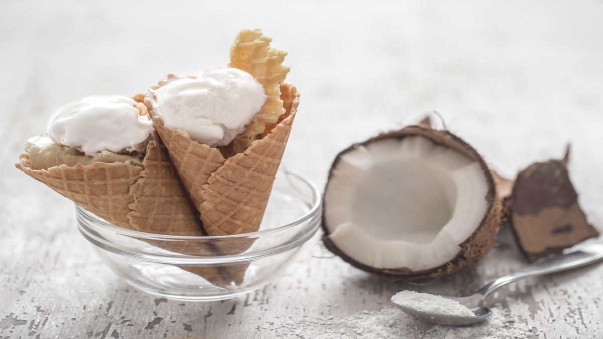Receta de Helado de coco casero fácil de preparar