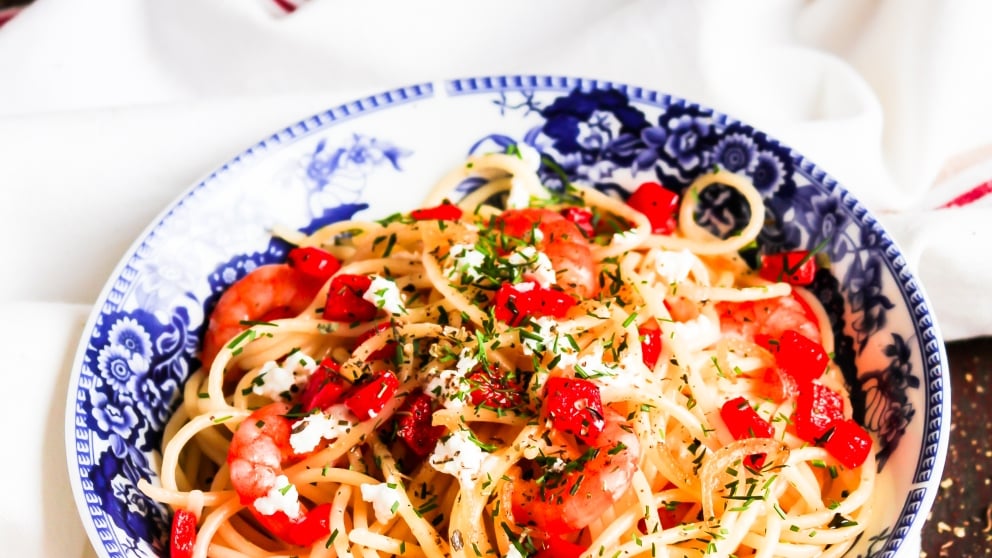 Receta de Pasta con pimientos rojos asados