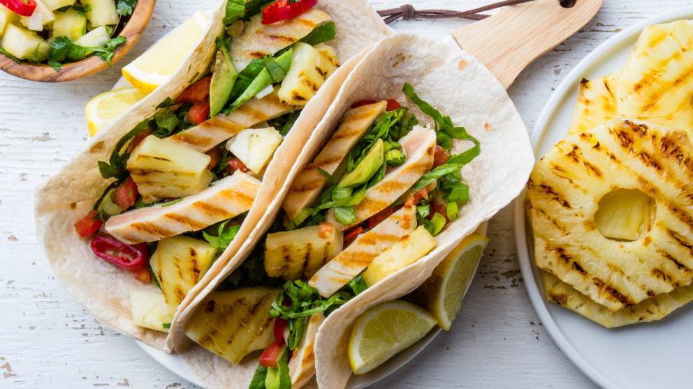 Receta de Tacos de lechuga con pollo