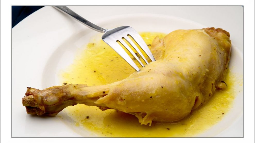 Pollo con salsa de mandarina