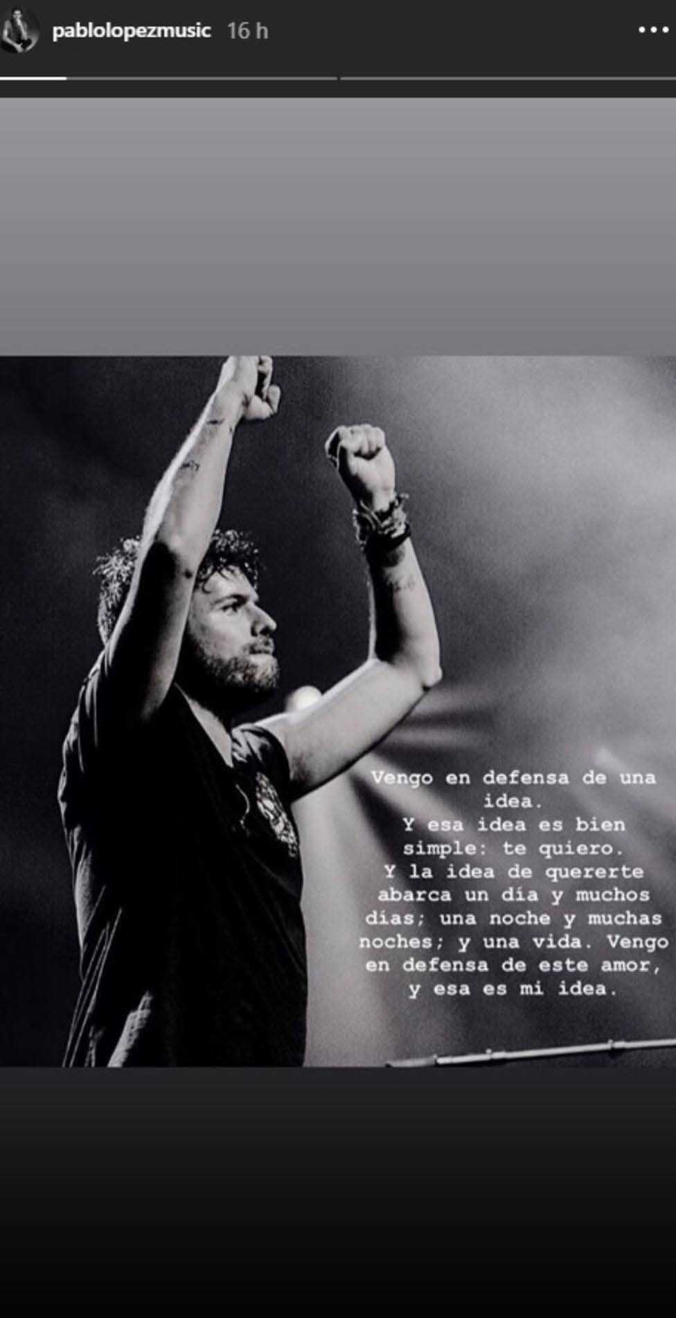 Pablo López: La declaración de amor que ha dejado sin palabras a Instagram