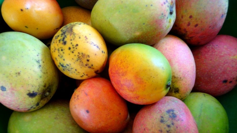 Refrescante batido de mango, fresa y almendras