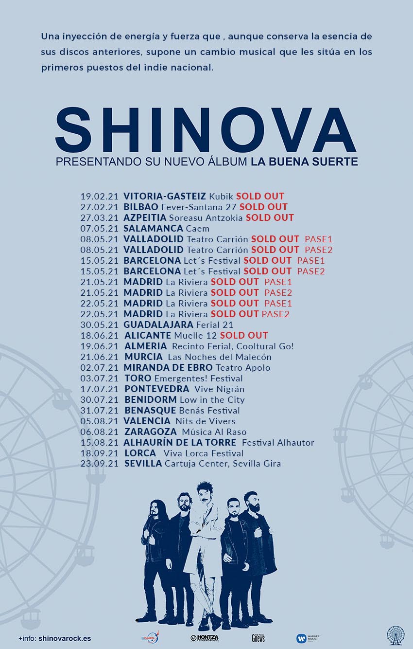 Shinova suma más fechas en su gira presentación ‘La buena suerte’