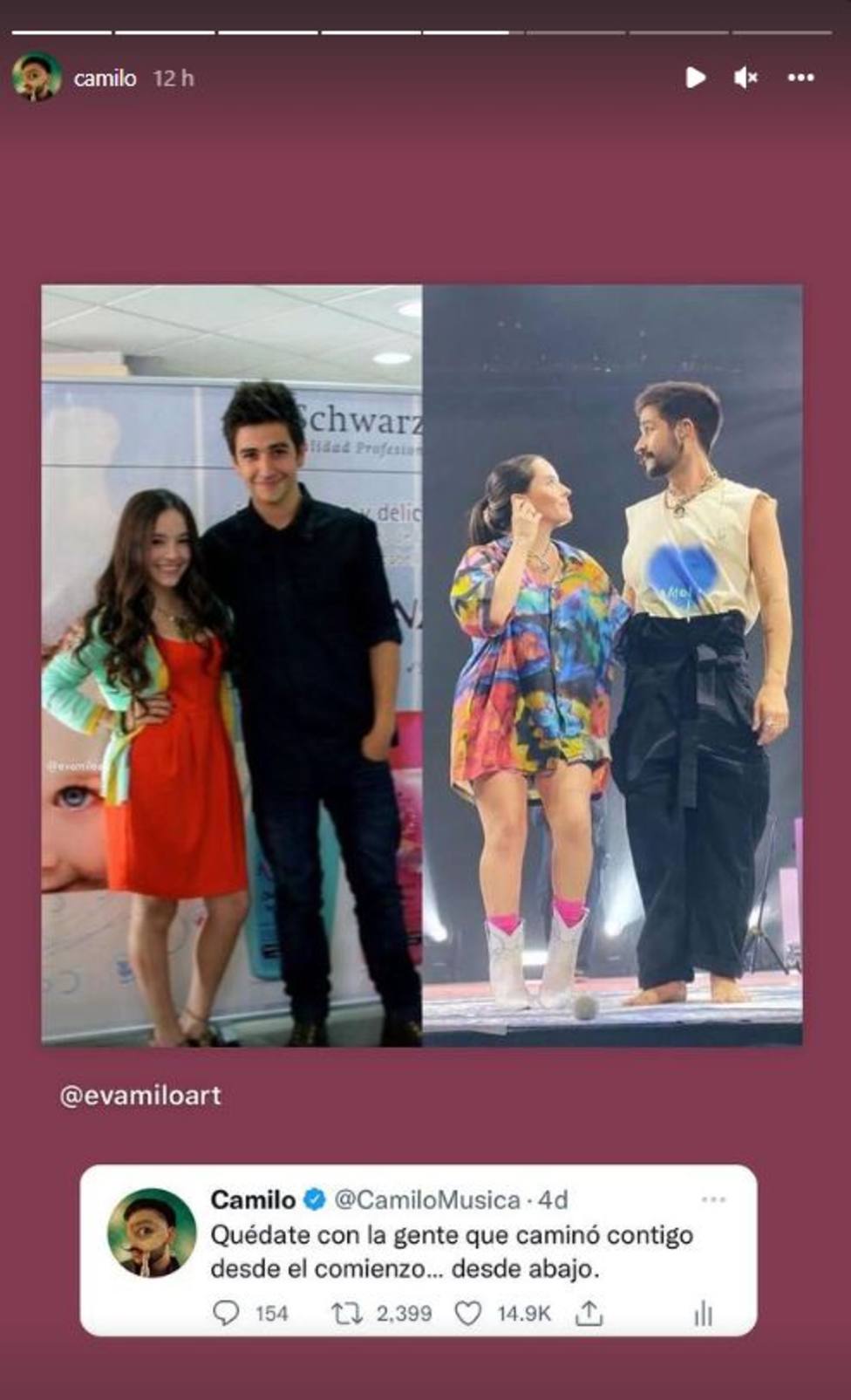 Camilo y Evaluna: sale a la luz una foto del día en que se conocieron
