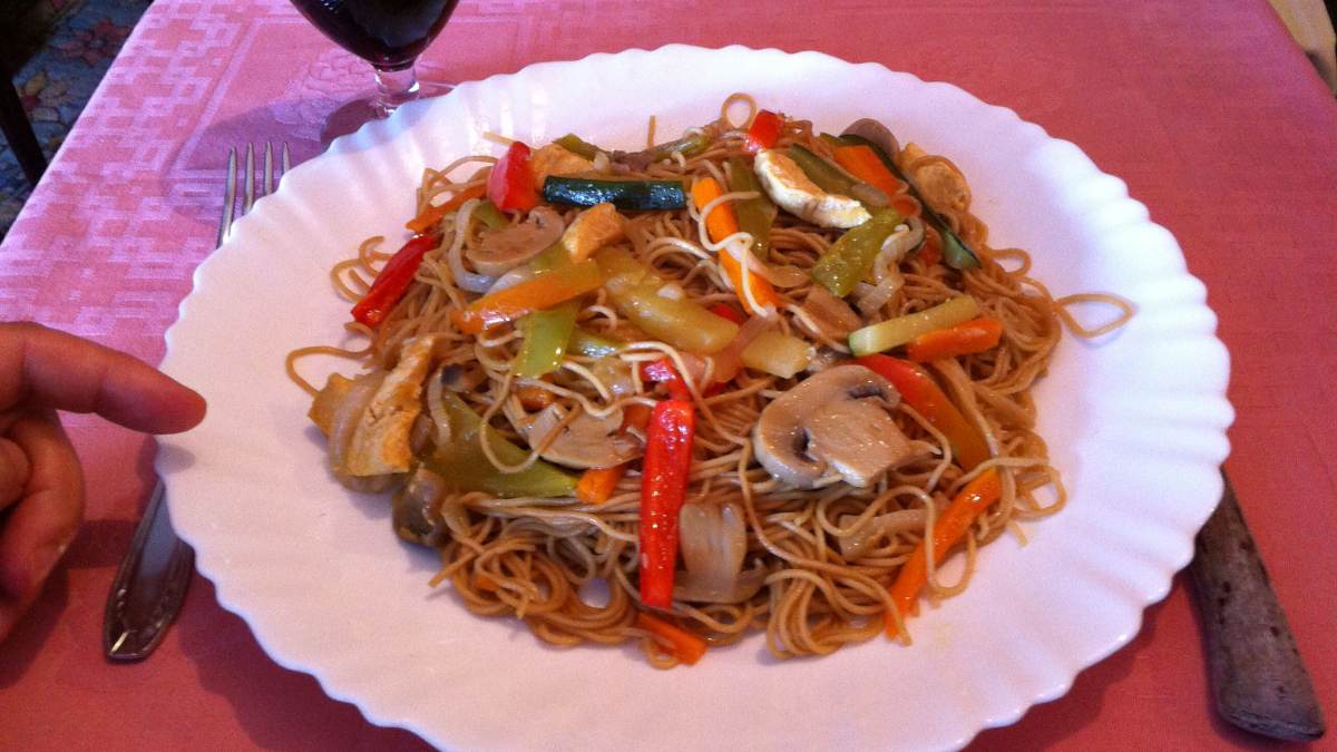 Receta de pasta china al curry