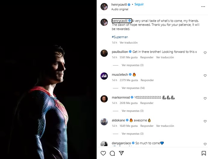 Henry Cavill vuelve a ondear la capa: Anuncia de manera oficial su regreso como Superman