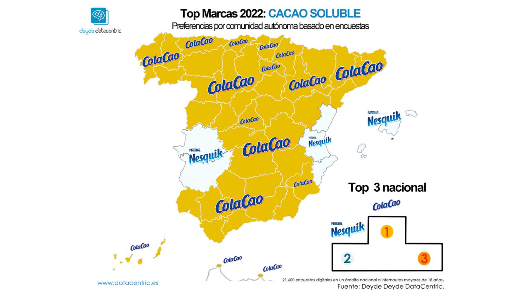 ¿ColaCao o Nesquik? El mapa que resuelve la duda y deja claro cuál es ...
