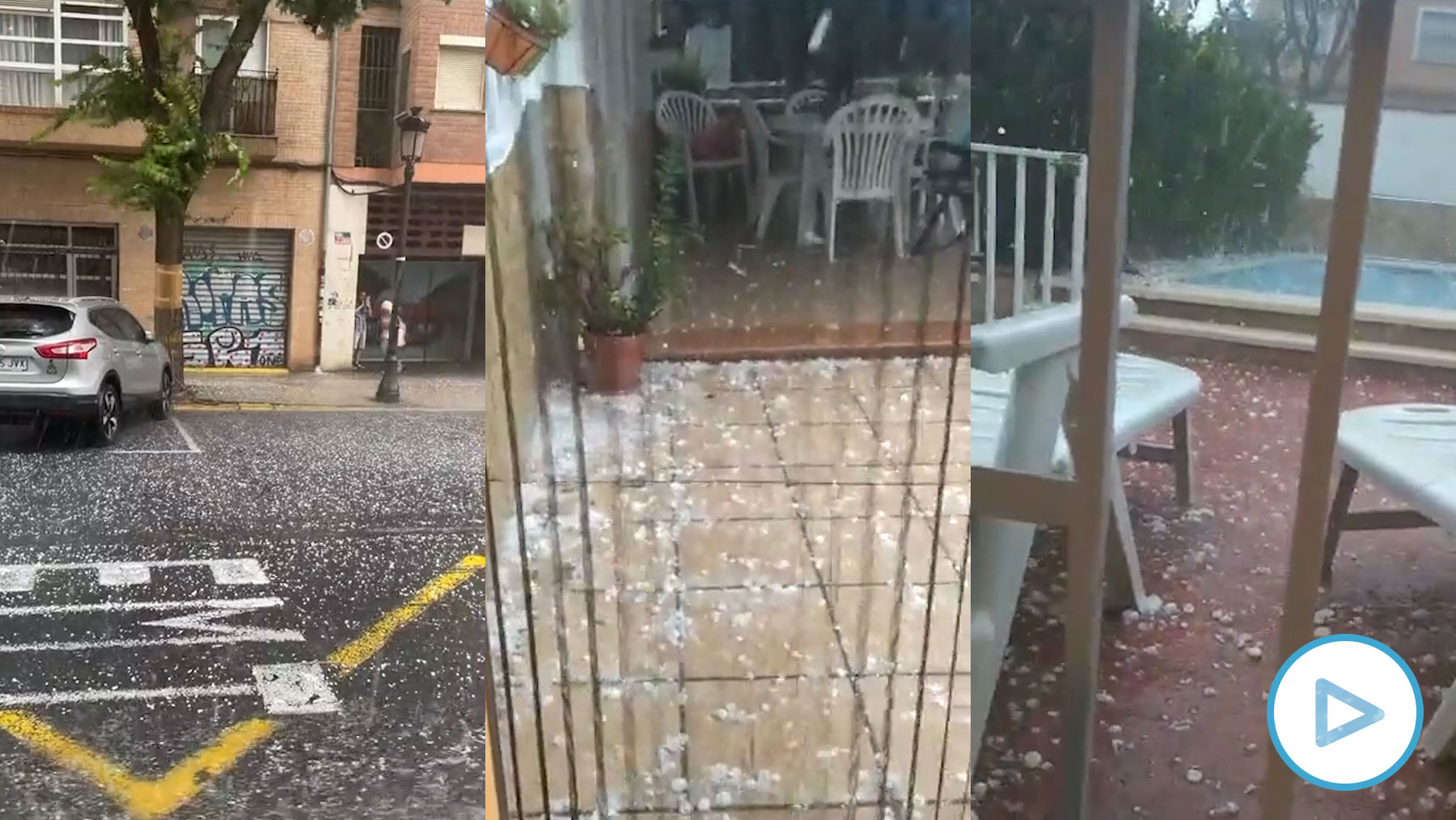 Vídeo de la impresionante granizada de esta tarde en Valencia