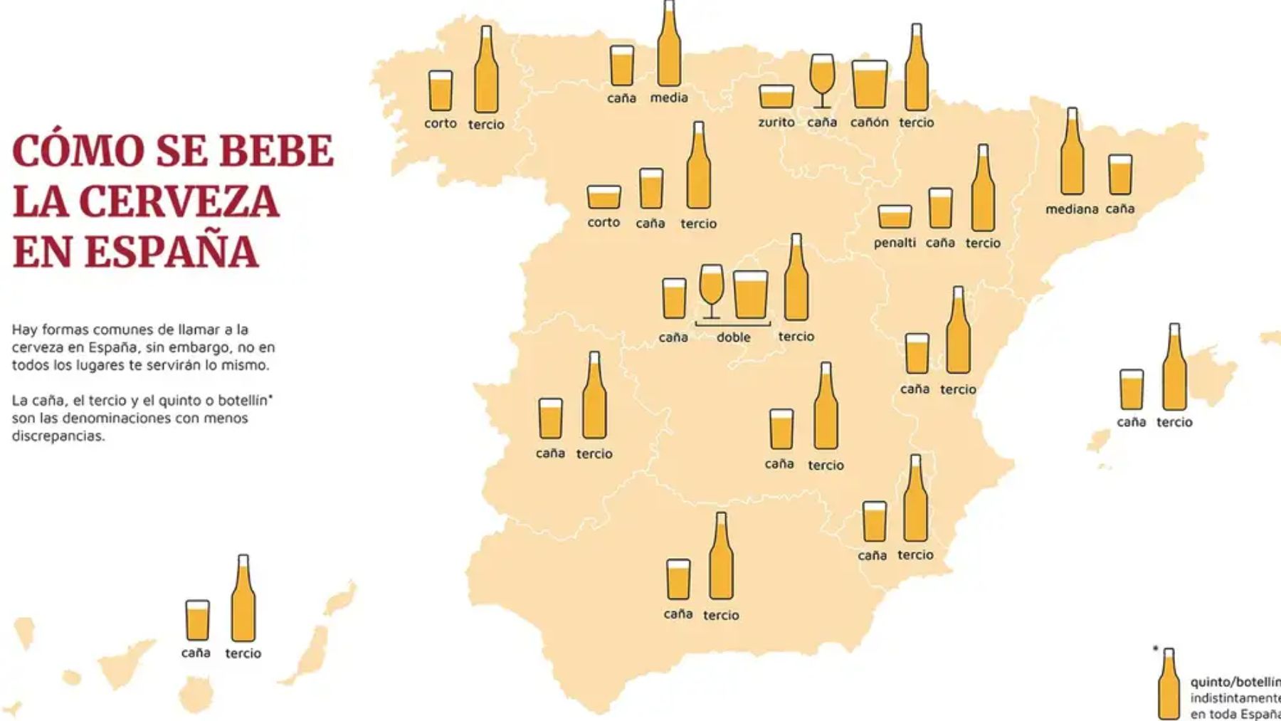 Caña, doble, tercio...: el mapa que muestra cómo se pide la cerveza en ...