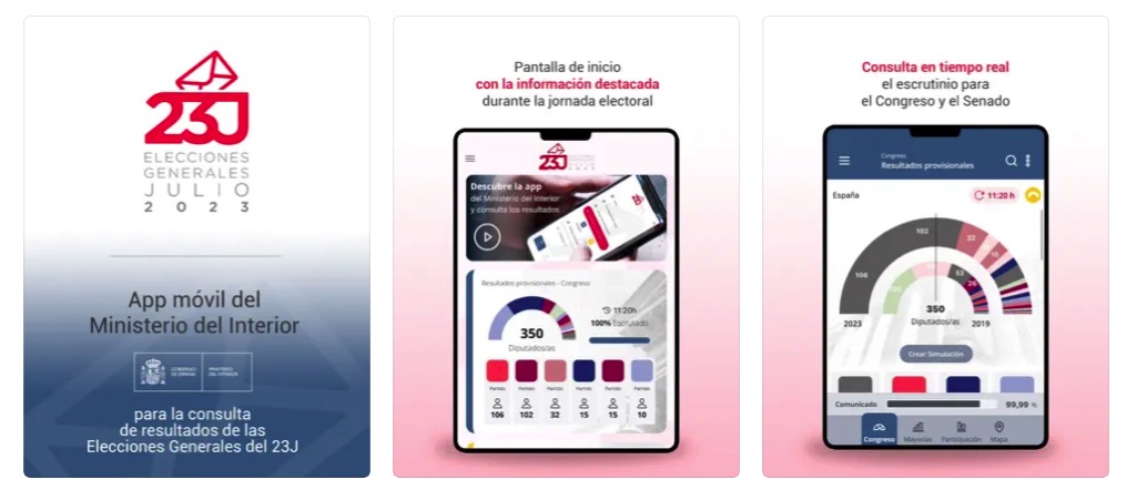 Sigue este domingo los resultados electorales del 23J con la app oficial