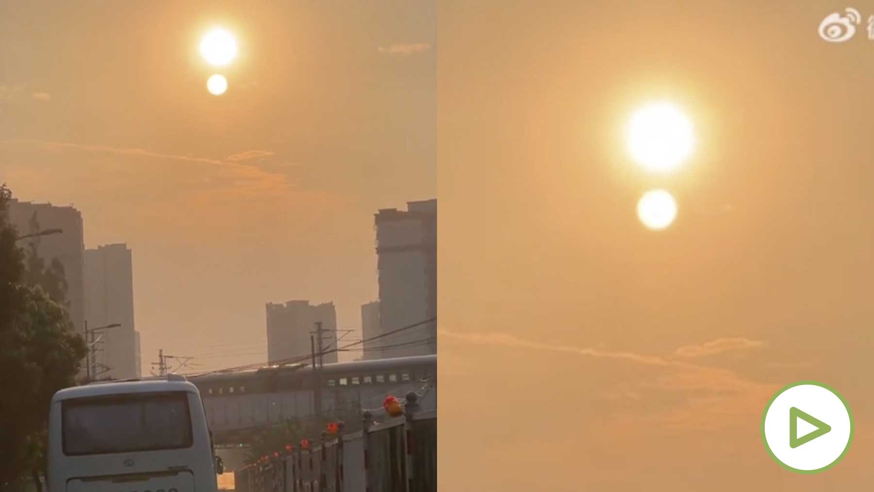 Fenómeno en el cielo de China: imagen de dos soles de un fotógrafo