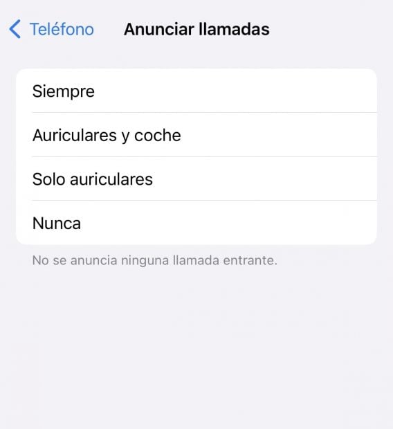 Cómo hacer que tu iPhone anuncie las llamadas entrantes