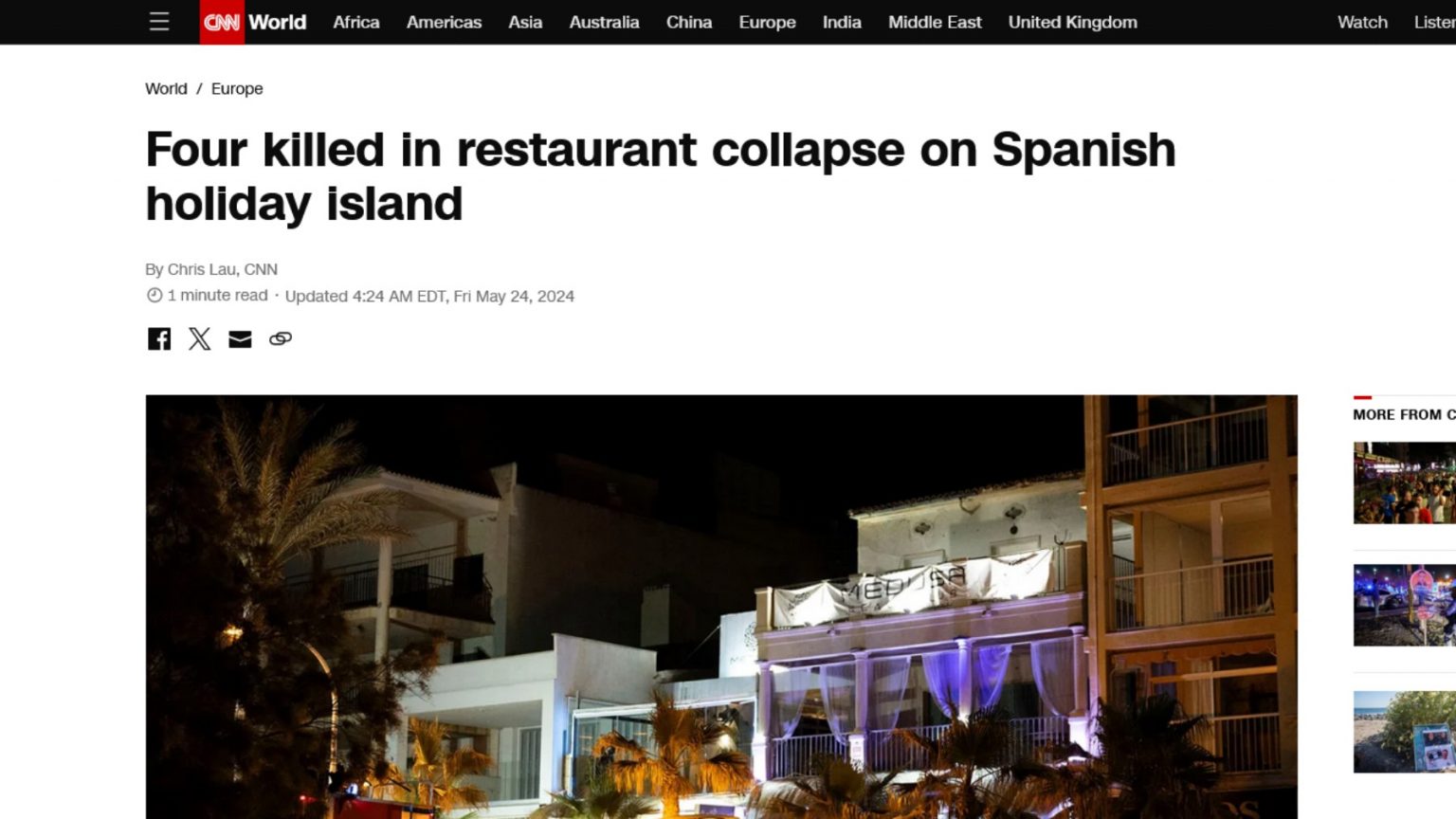 El Mundo Conmocionado Por El Derrumbe Del Medusa Beach Club