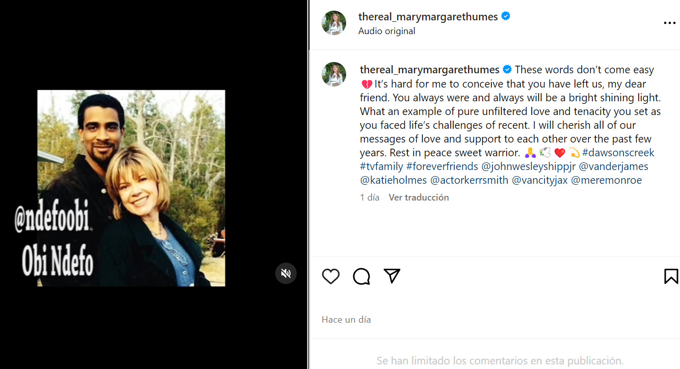 Muere Obi Ndefo, actor de la mítica serie 'Dawson Crece', a los 51 años