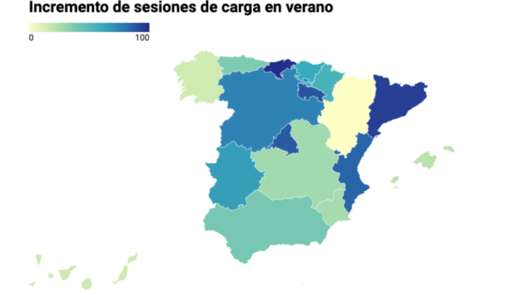 Crece un 75 % el número de recargas de vehículos eléctricos en verano