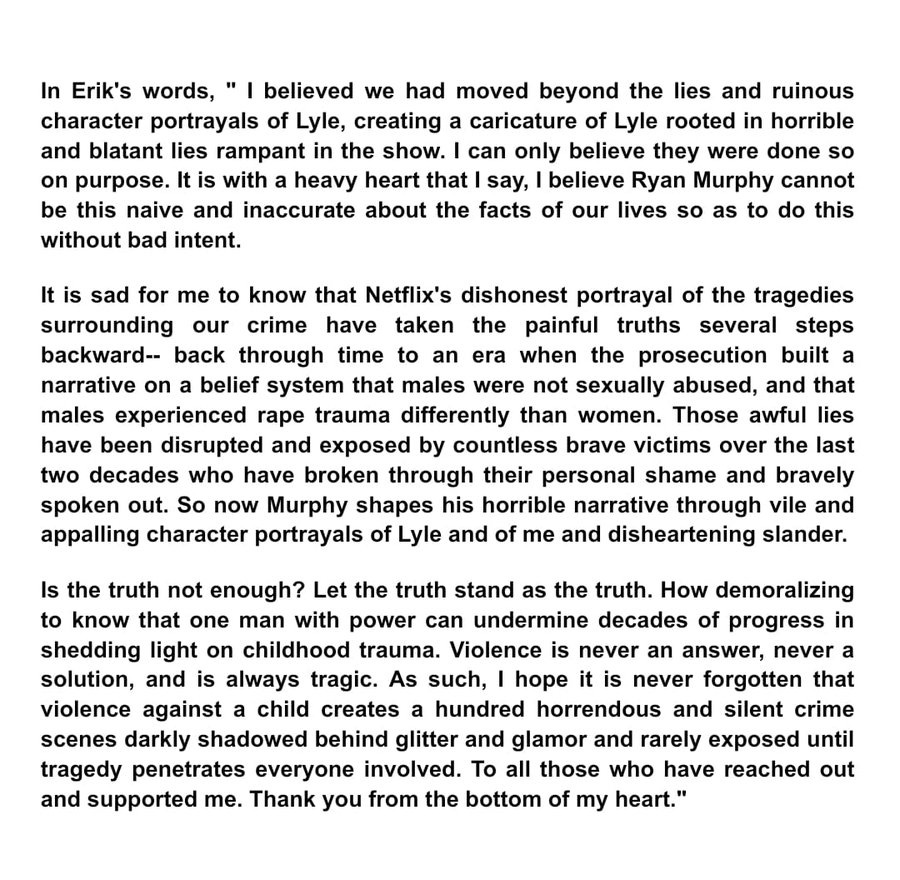 Erik Menéndez, estalla contra la serie 'Monstruos' de Netflix