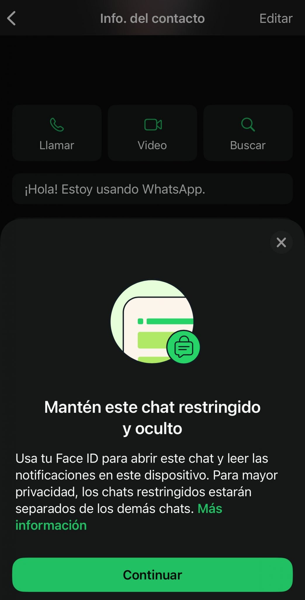 Cómo restringir un chat de WhatsApp en el iPhone