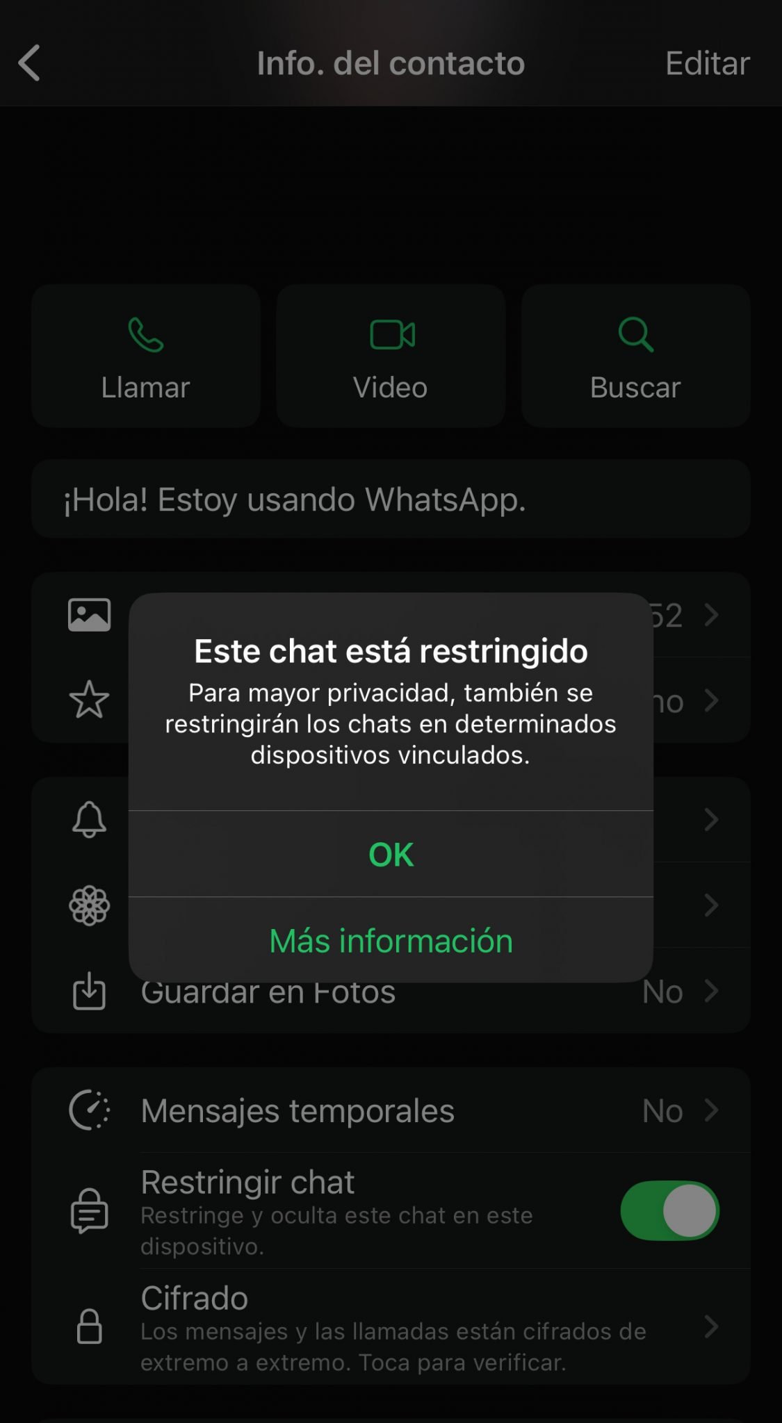 Cómo restringir un chat de WhatsApp en el iPhone
