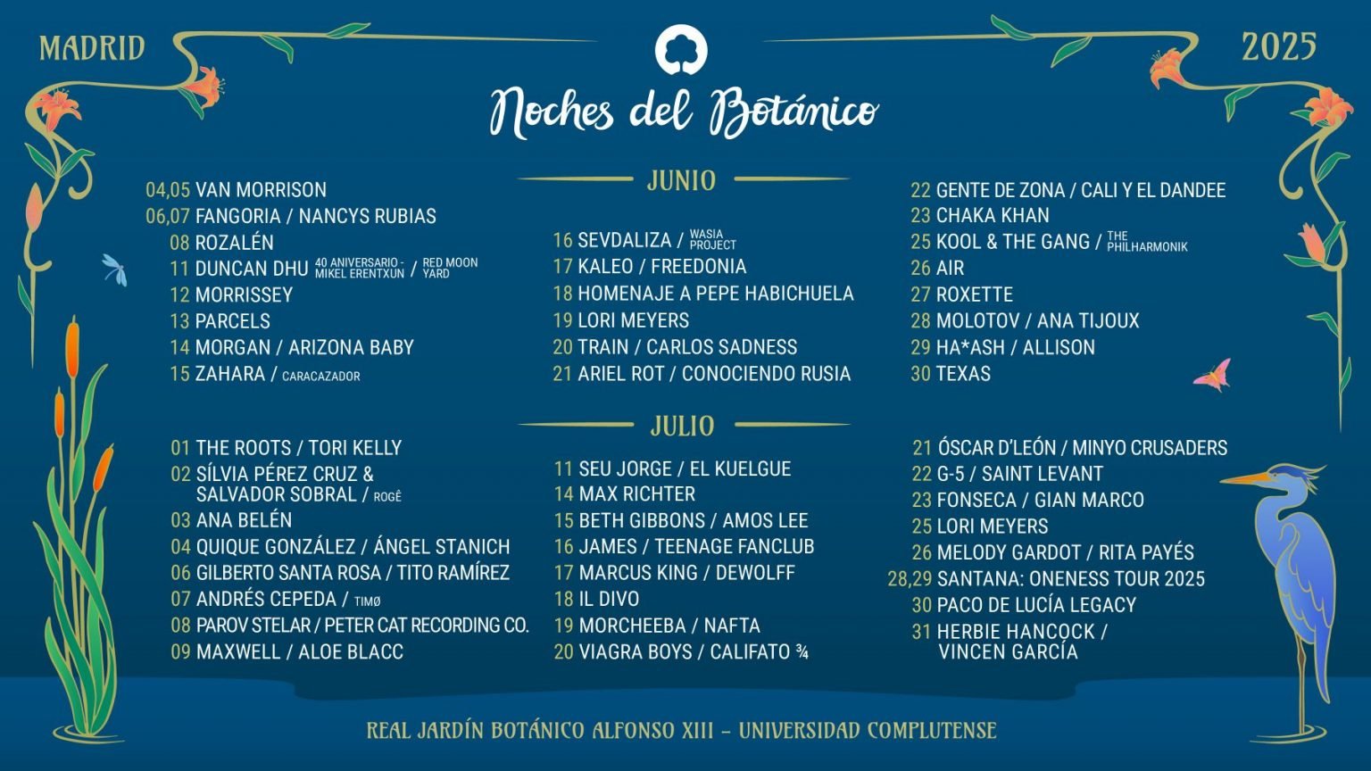 Noches del Botánico 2025 en Madrid: cartel, entradas y horario de todos los conciertos y eventos