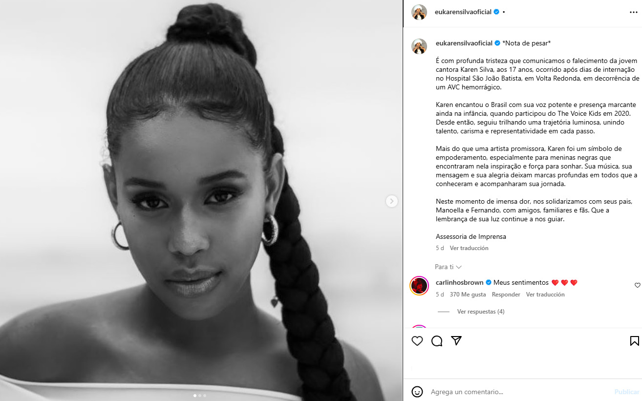 Muere Karen Silva, ex participante de La Voz Kids, a los 17 años
