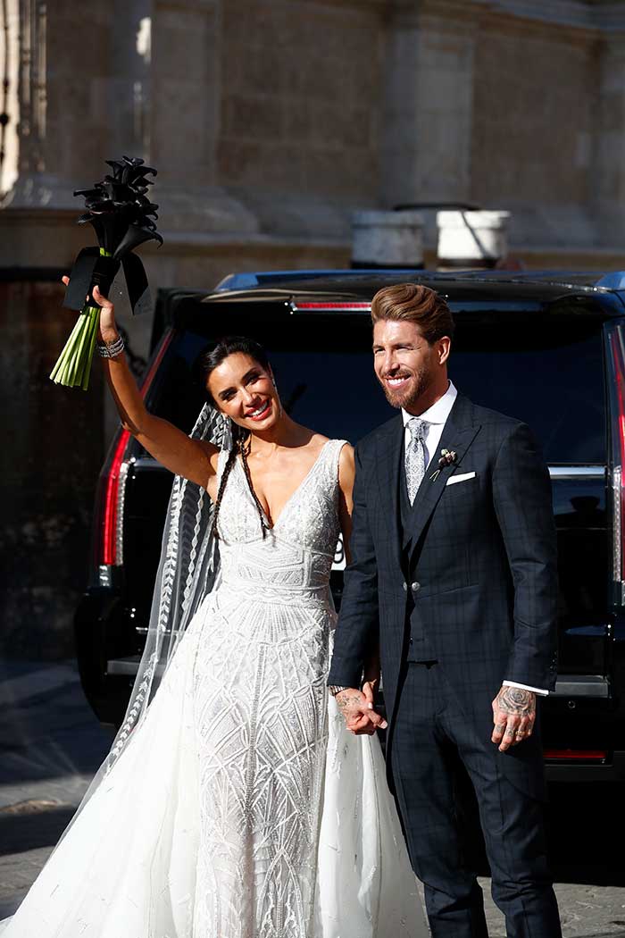 Boda Sergio Ramos y Pilar Rubio: primer beso como recién casados