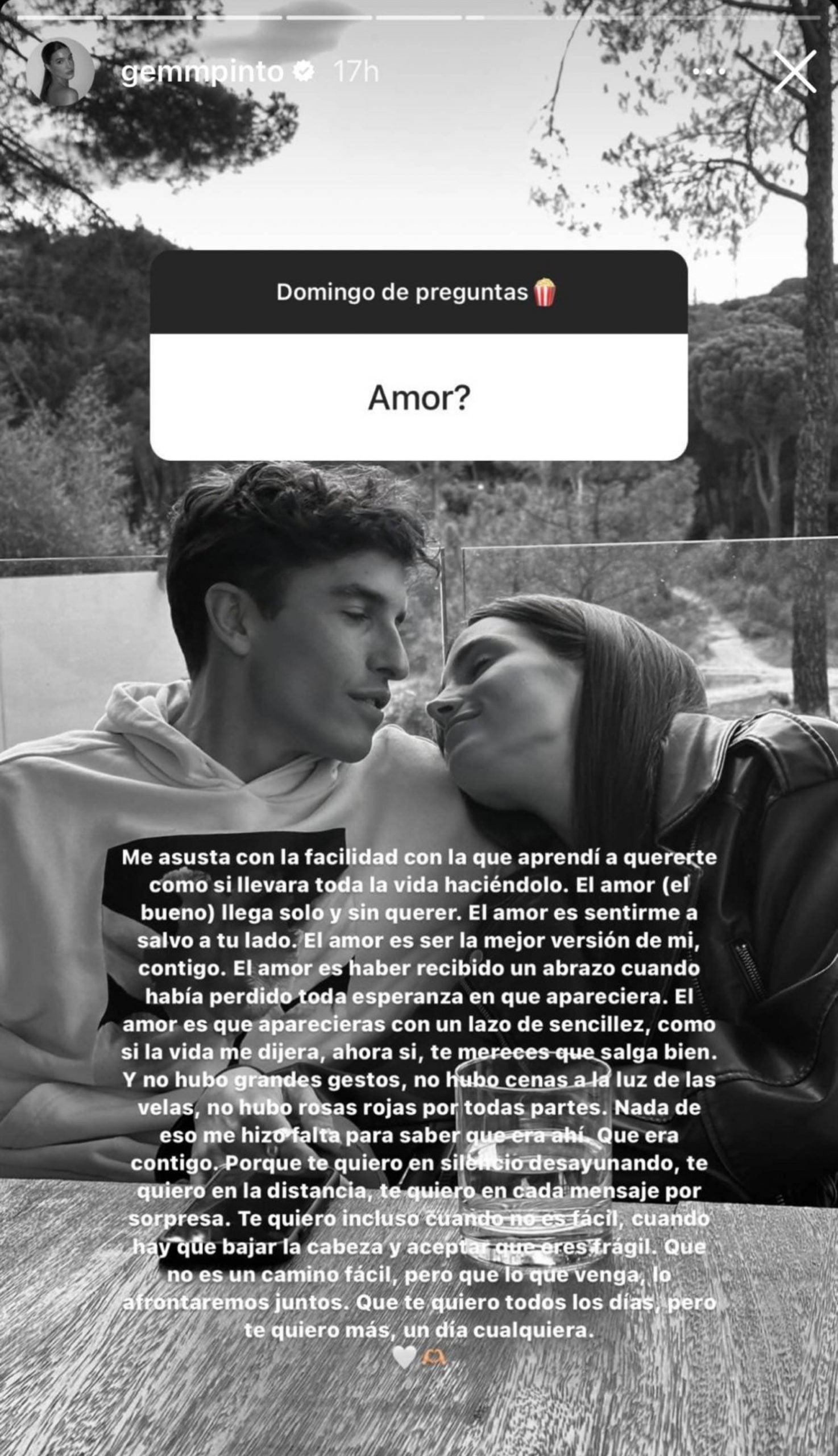 Gemma Pinto declara como nunca antes su amor por Marc Márquez
