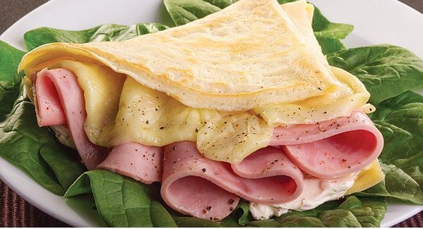 Crepes de jamón y queso
