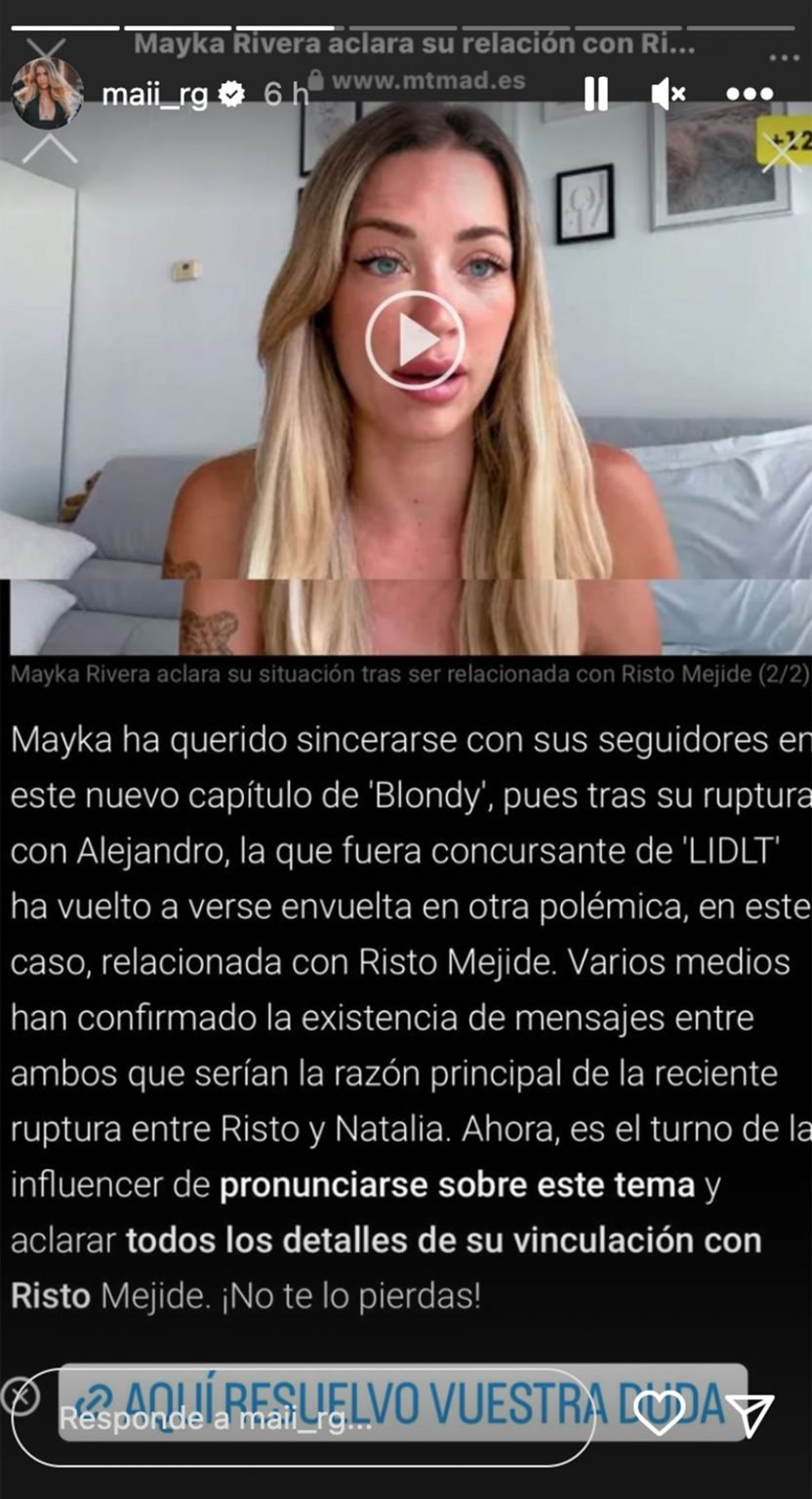 Mayka Rivera revela toda la verdad sobre su relación con Risto Mejide: "No me escondo"