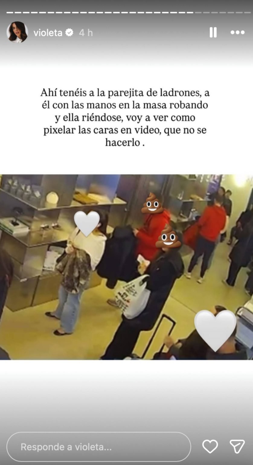 Violeta Mangriñán publica un vídeo de una pareja robando en Maison ...