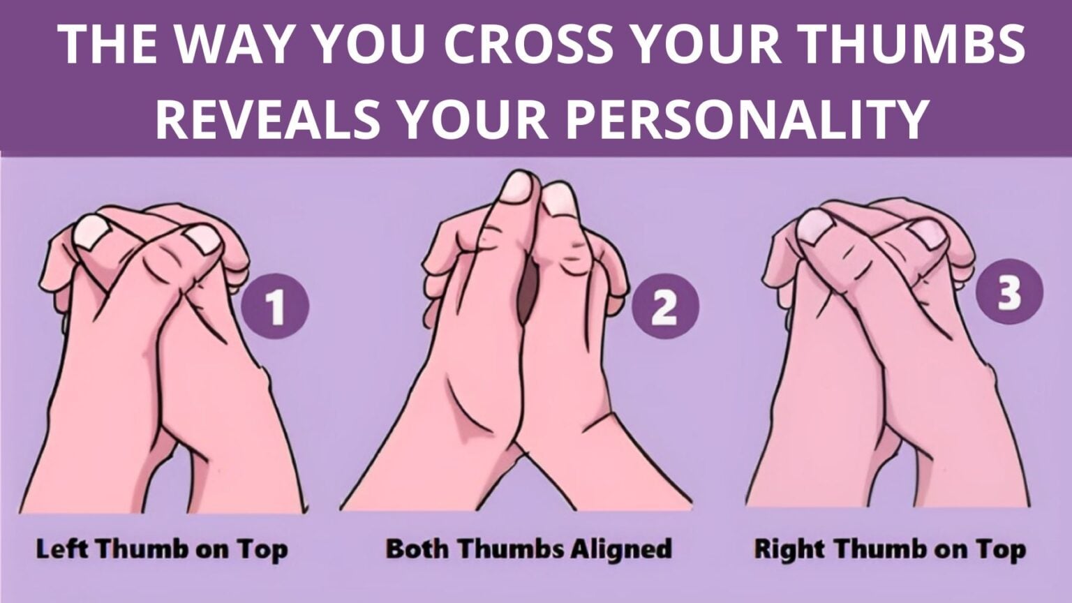 Personality test: If you cross your thumbs this way, it means you are a ...